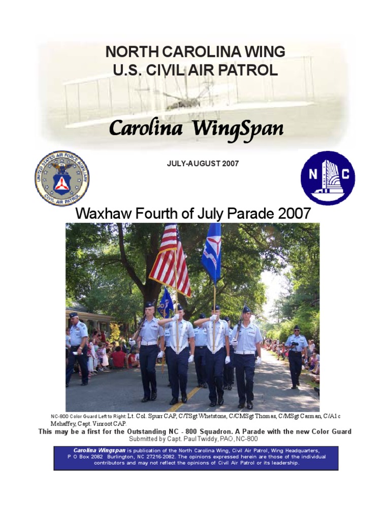 North Carolina Wing - Aug 2007 | PDF | Civil Air Patrol | National ...