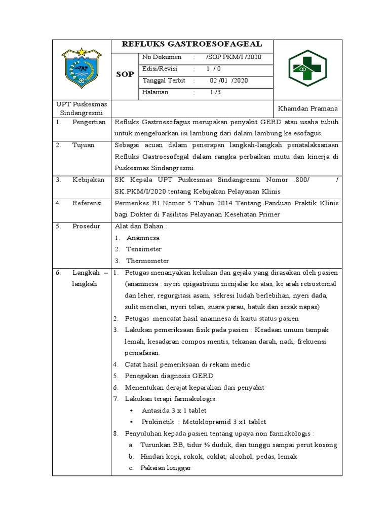 218 Sop Reflek Gastroesofagus | PDF