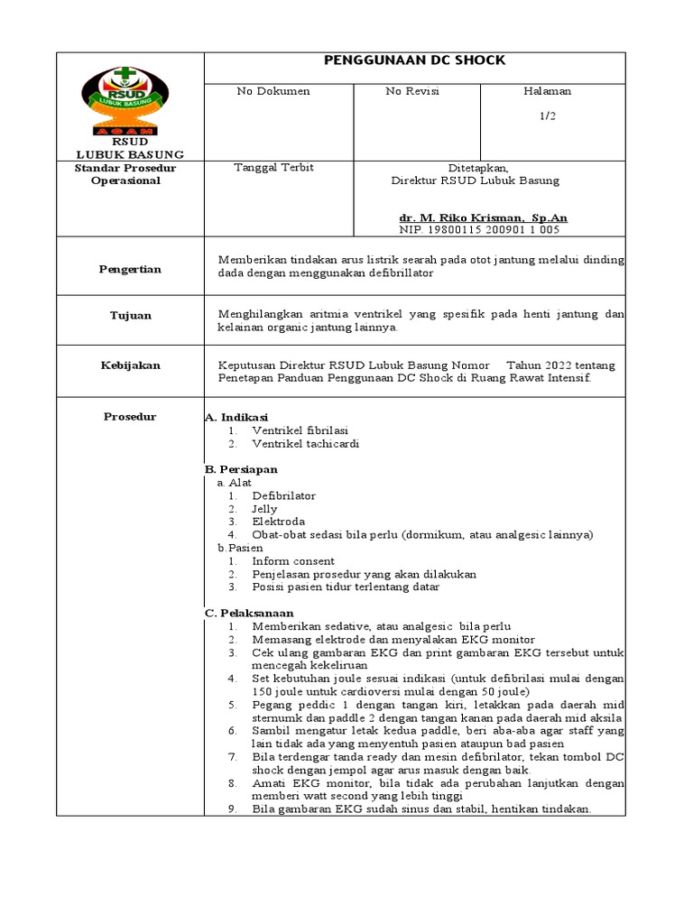 sop-DC Shock | PDF
