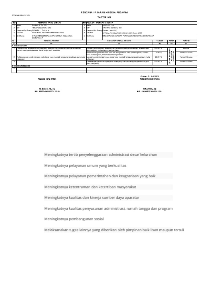 Form Bantu E-Kinerja | PDF