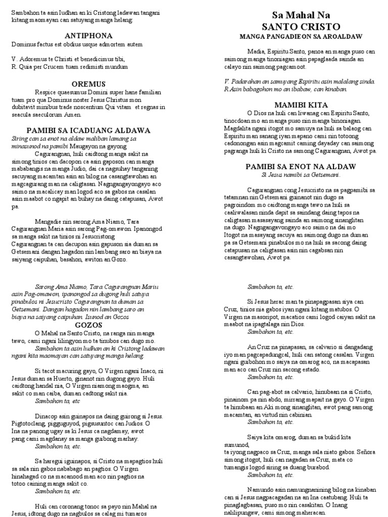 Novena Sa Mahal Na Santo Cristo | PDF