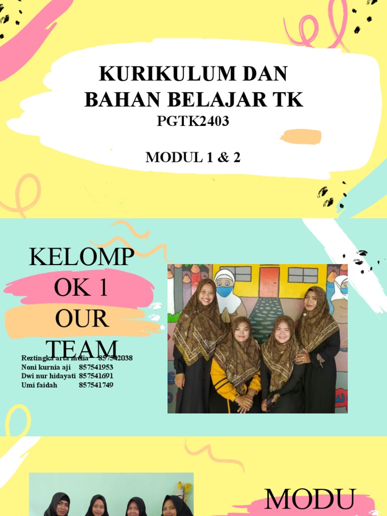 Kurikulum Dan Bahan Belajar TK: PGTK2403 Modul 1 & 2 | PDF