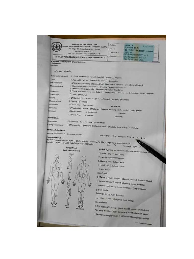 SKP 6 EP 3-Lembar - Resiko - Jatuh | PDF