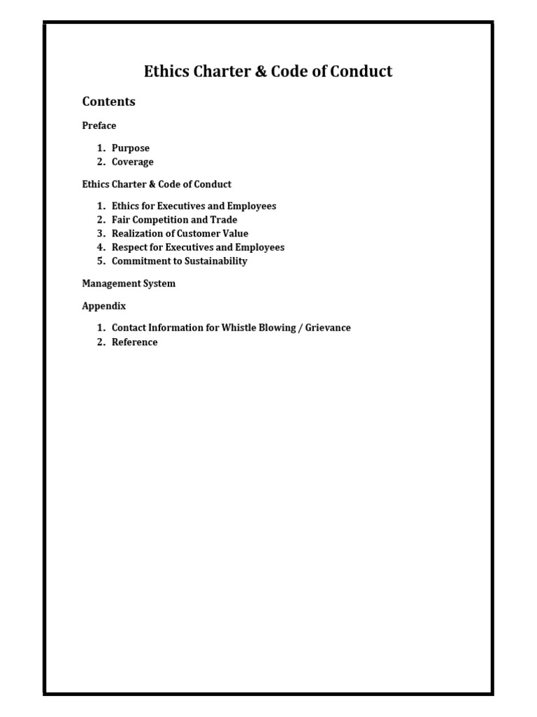 Ethics Charter | PDF | Harassment | Employment