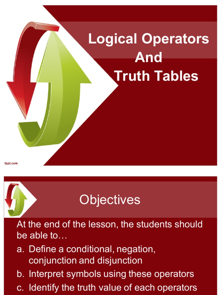 22 Logical Operators | PDF | If And Only If | Proposition