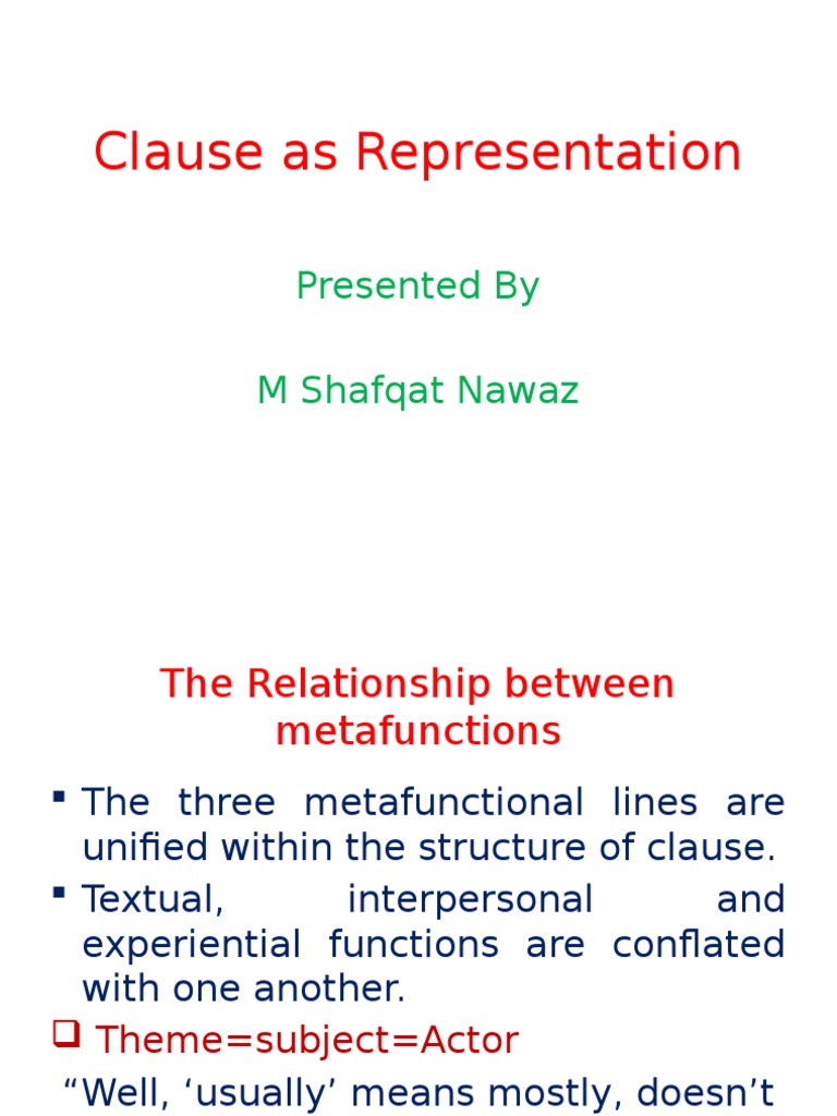 Clause As Representation | PDF | Cognition | Cognitive Science