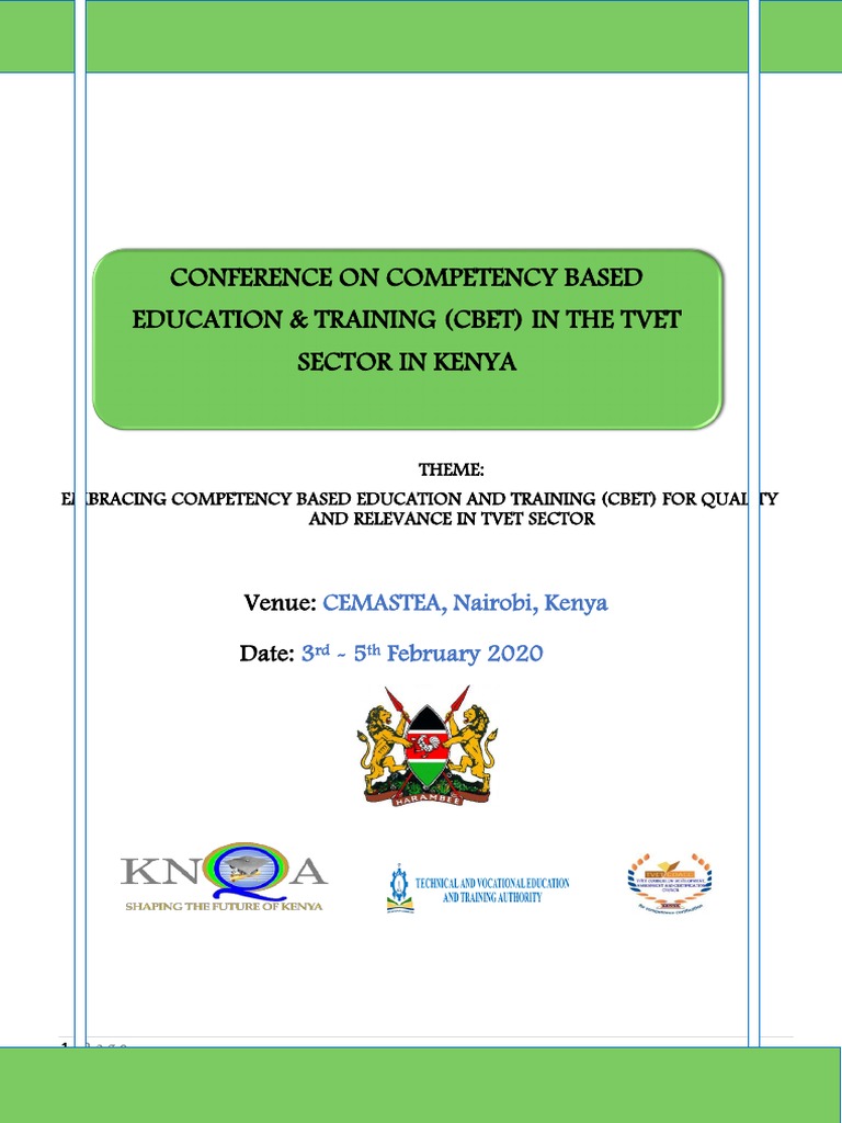 Conference On Competency Based Education & Training (Cbet) in The Tvet Sector in Kenya | PDF ...
