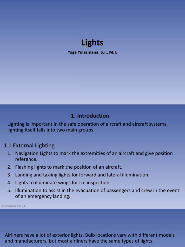 Aircraft System 2 - Lights | PDF | Airliner | Lighting