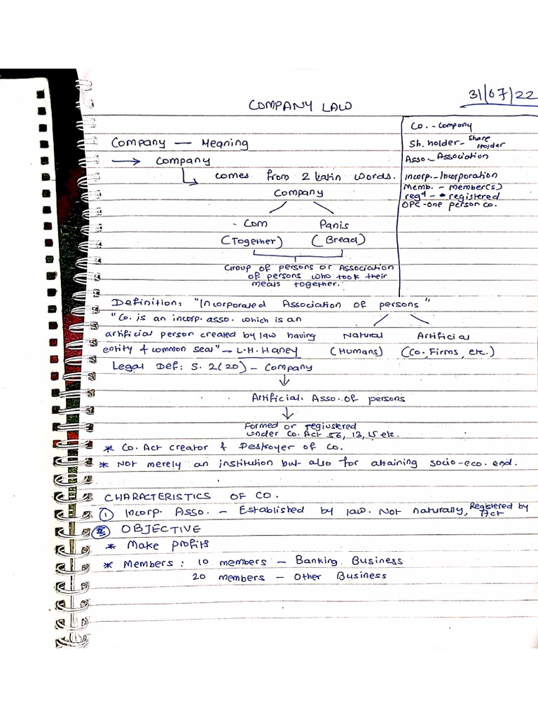 Company Law Notes | PDF