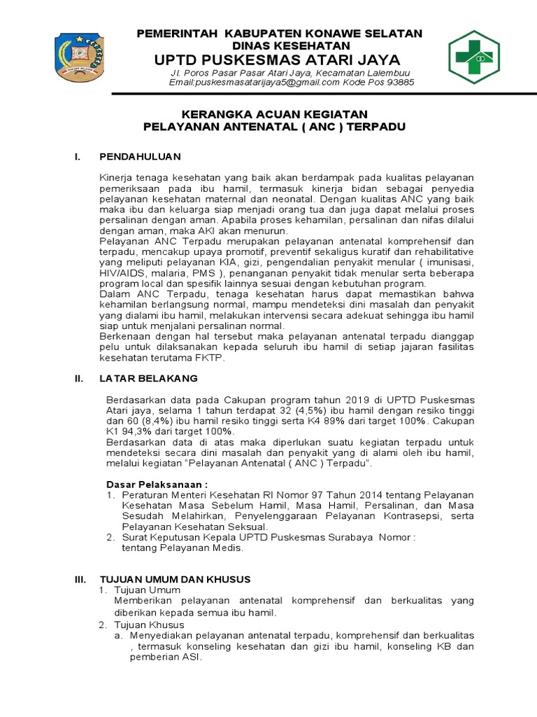 Kerangka Acuan ANC Terpadu | PDF