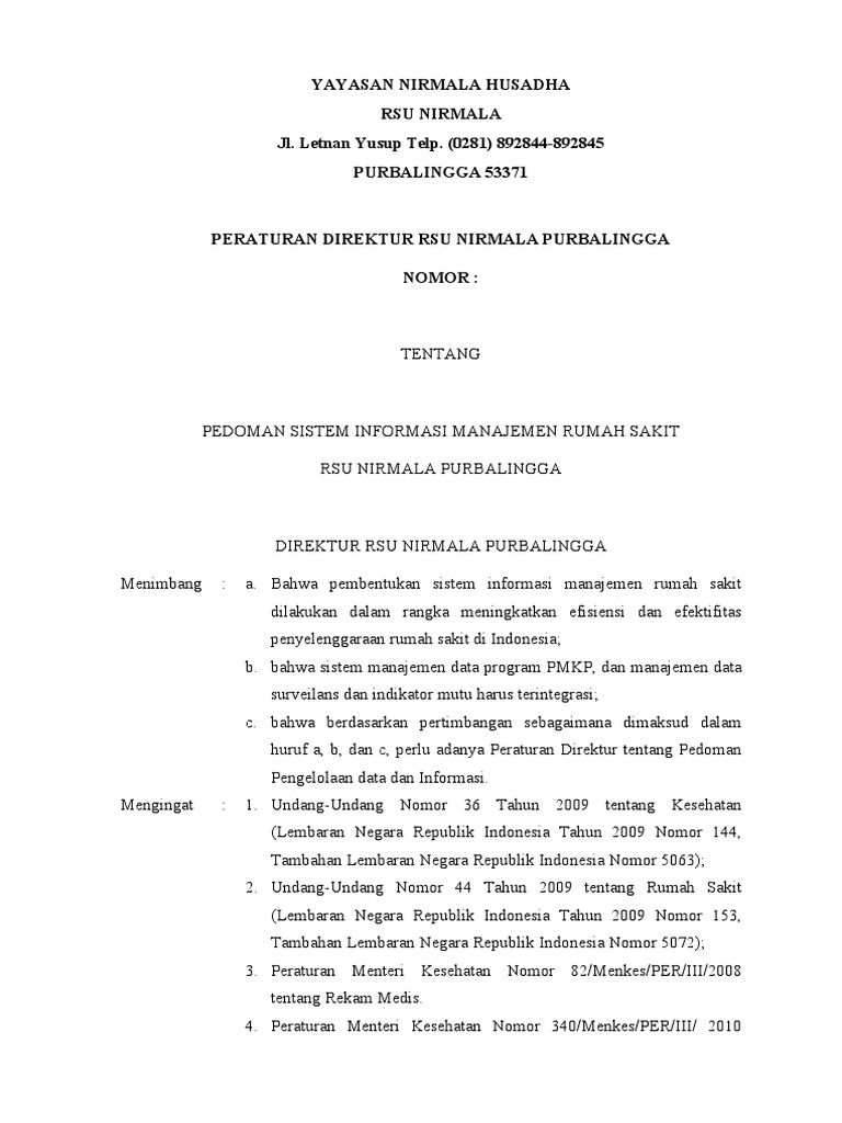 Pedoman SIMRS MRMIK 13 EP 1 | PDF