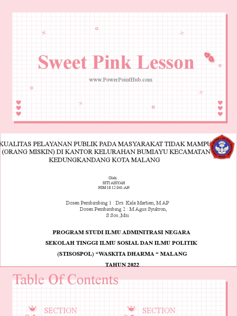PowerPointHub Sweet Pink Lesson Bf8EbC | PDF
