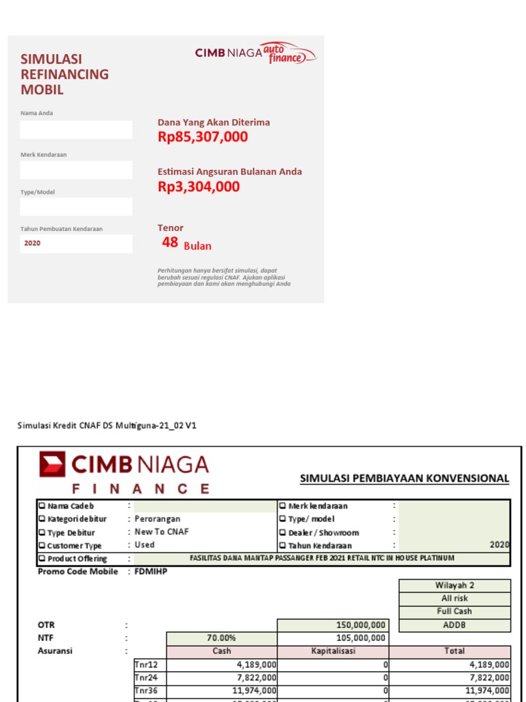 Simulasi Kredit CNAF DS Multiguna-21 - 01 V1 | PDF