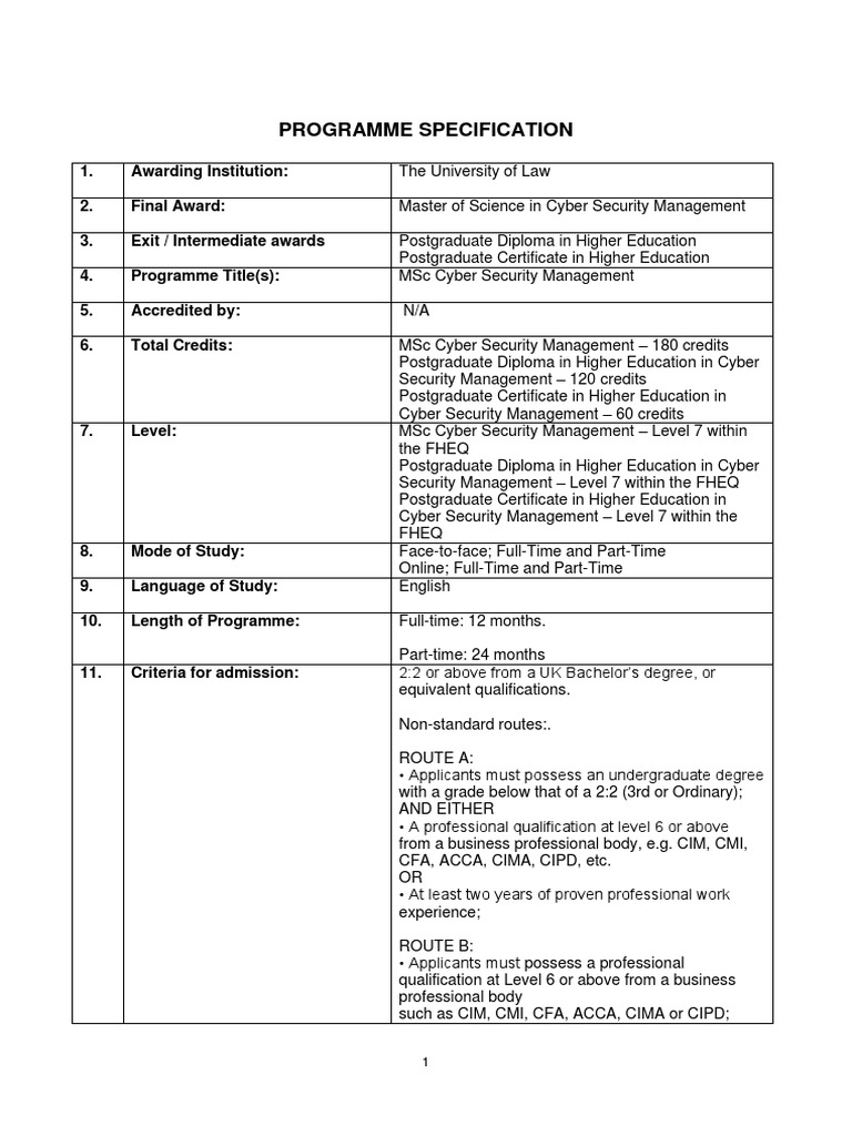 PDF - Study - Programme Specification MSC Cyber Security Management ...