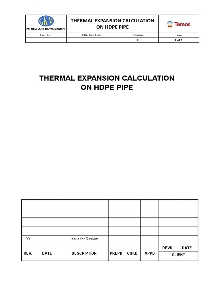 HDPE Pipe Thermal Expansion Guide | PDF | Thermal Expansion | Applied ...