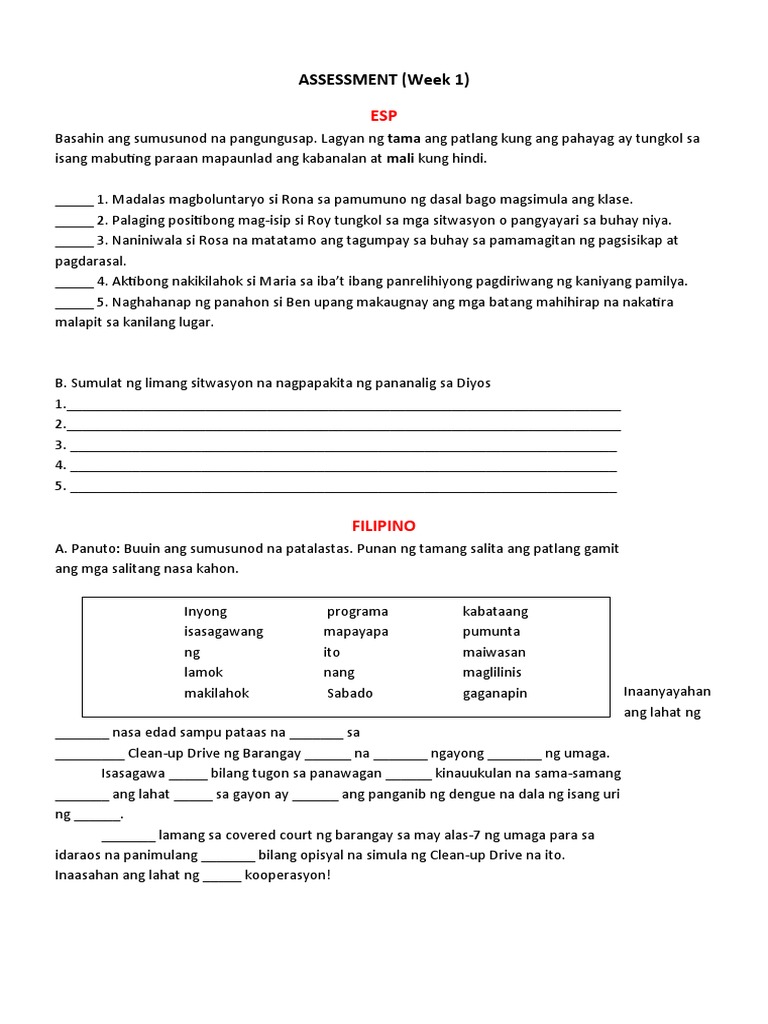 Assessment Week 1 | PDF