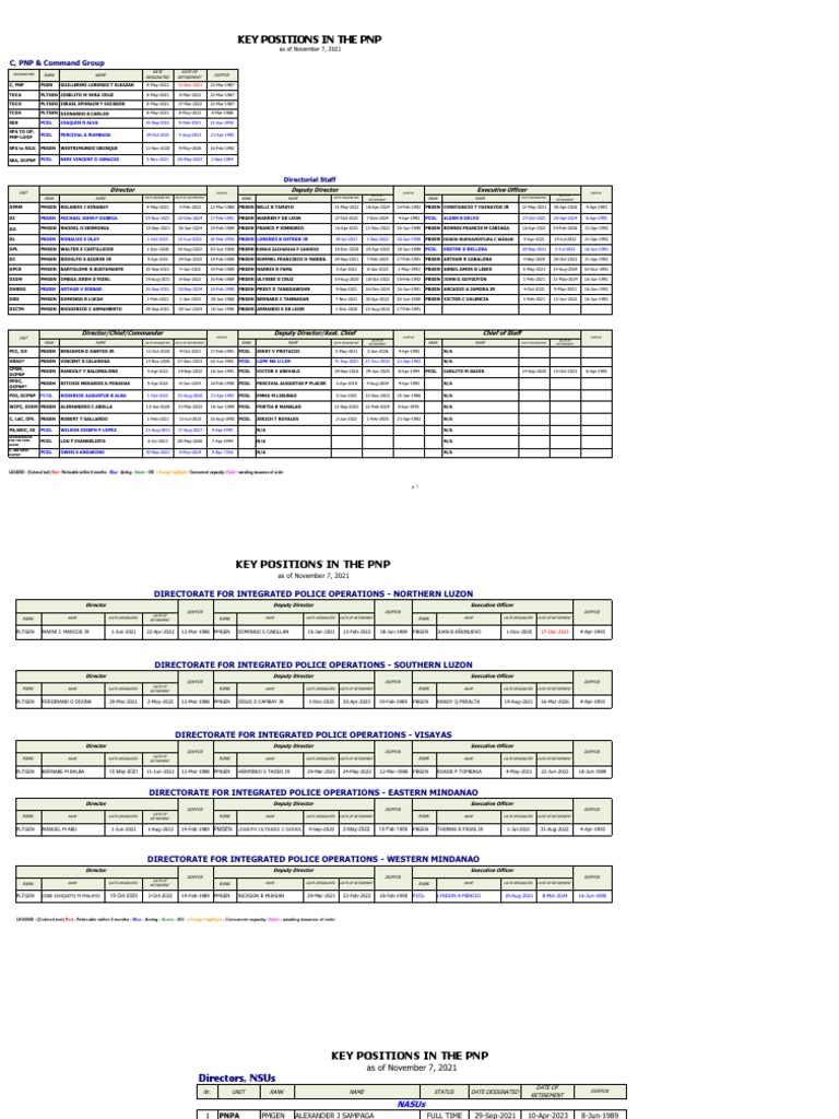 PNP Key Positions | PDF | Visual Perception | Visual System