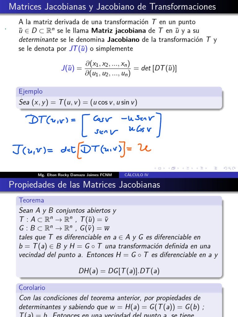 Interpretación geométrica del Jacobiano y sus aplicaciones en ...