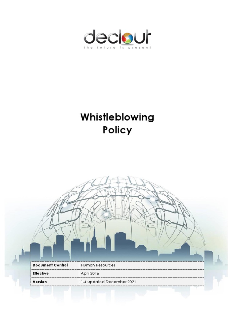 Whistleblowing Policy - V1.4 | Download Free PDF | Whistleblower ...