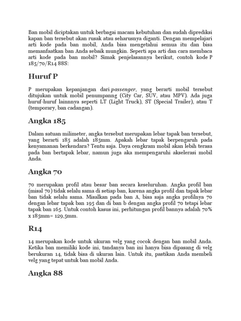 Kode Ban Mobil | PDF | Bisnis | Griya & Taman