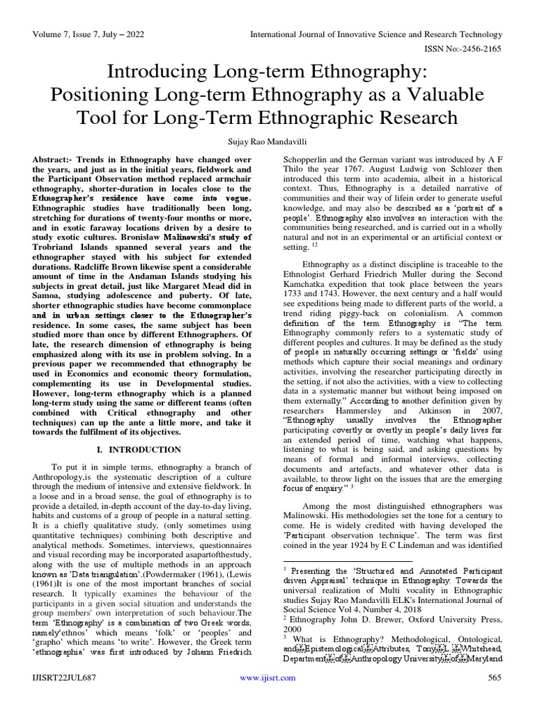Introducing Long-Term Ethnography Positioning Long-Term Ethnography As ...