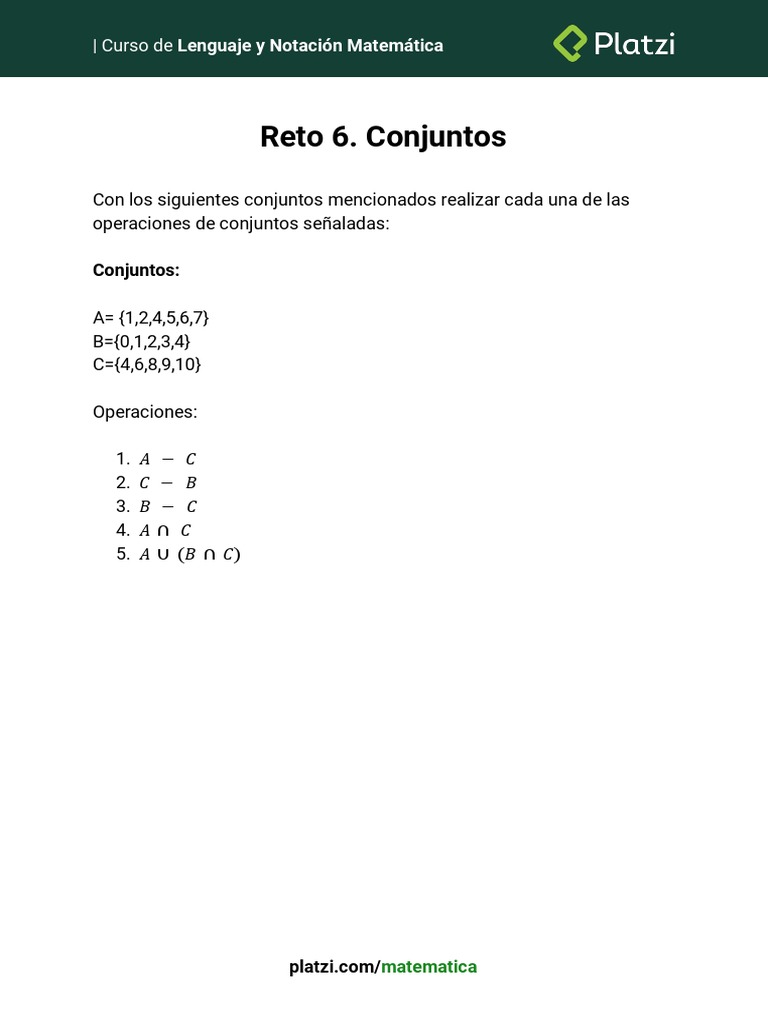Algebra de Conjuntos Ejercicios | PDF