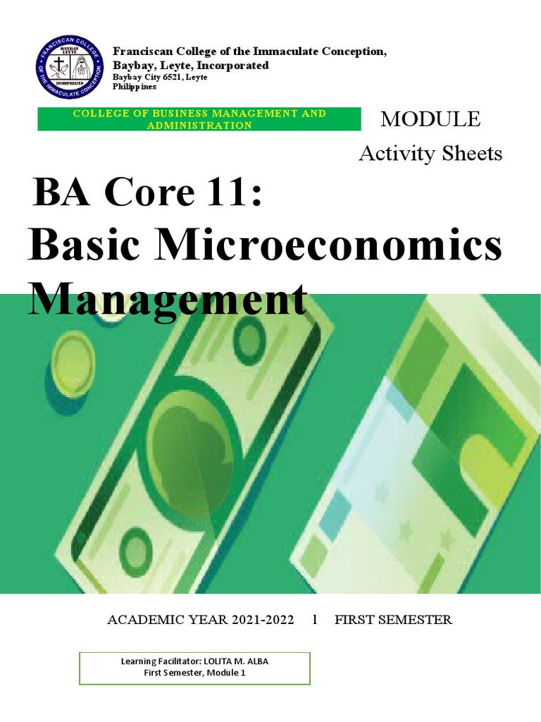 Module 1 Ba Core 11 Activities | PDF | Utility | Microeconomics