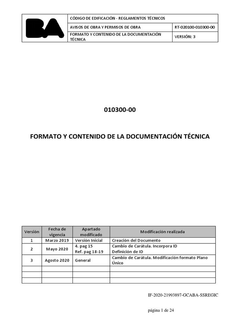 AN 06 Formato y Contenido de La Documentacion Tecnica | PDF | Información | Ingeniero civil