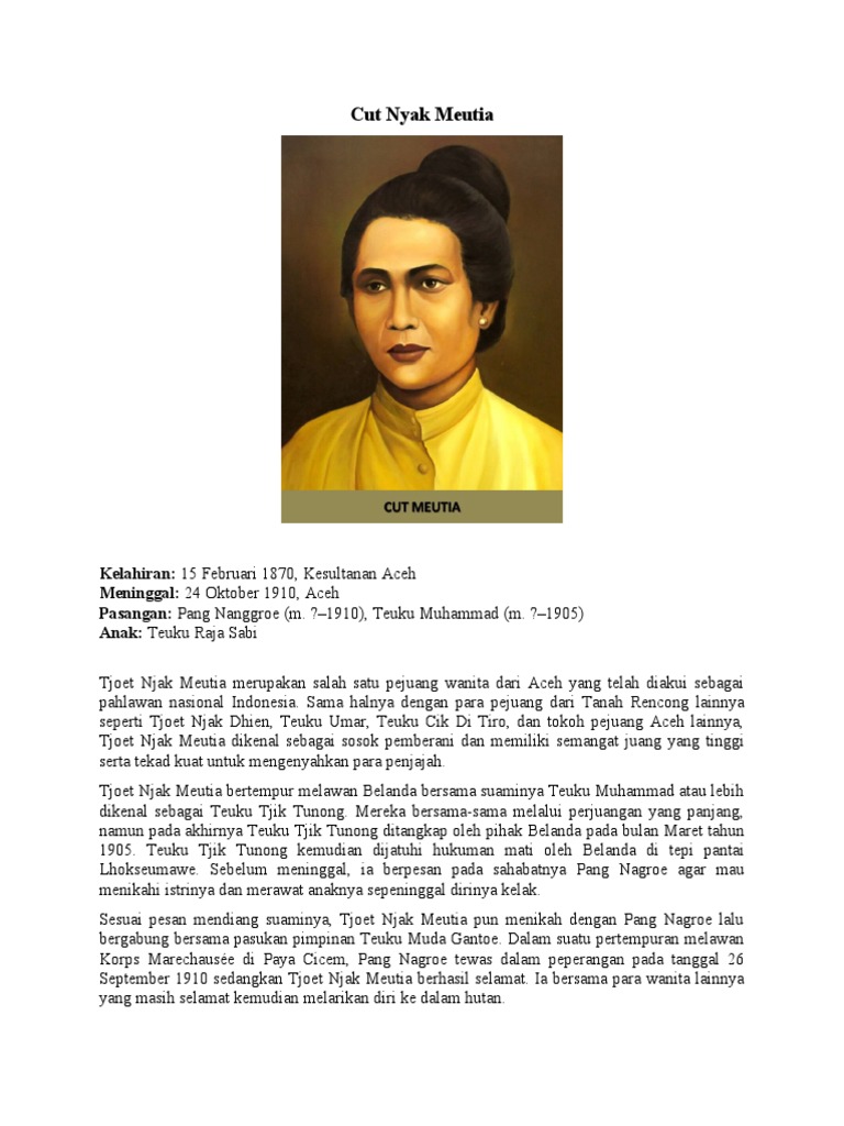 Cut Nyak Meutia | PDF | Sejarah