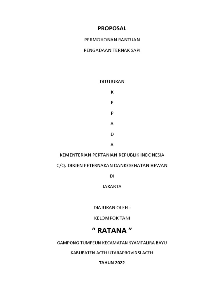 Proposal Ternak Sapi | PDF