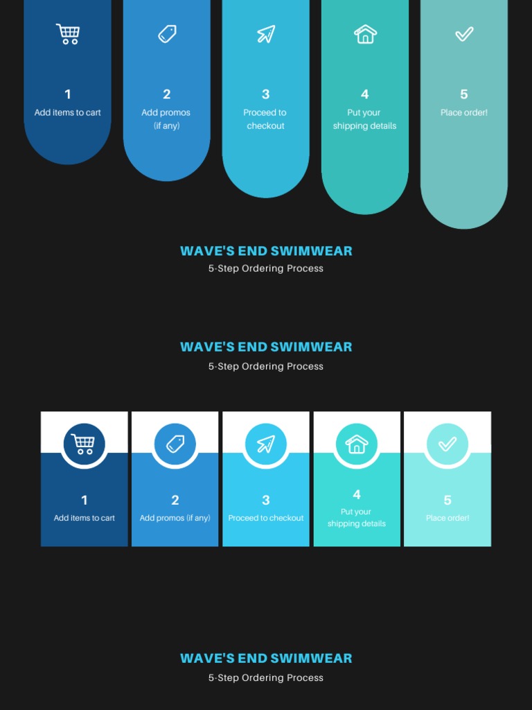 Blue and Black Step by Step Process Chart Presentation | PDF