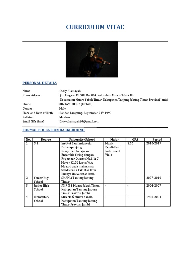 CV dicky alamsyah | PDF | Indonesia