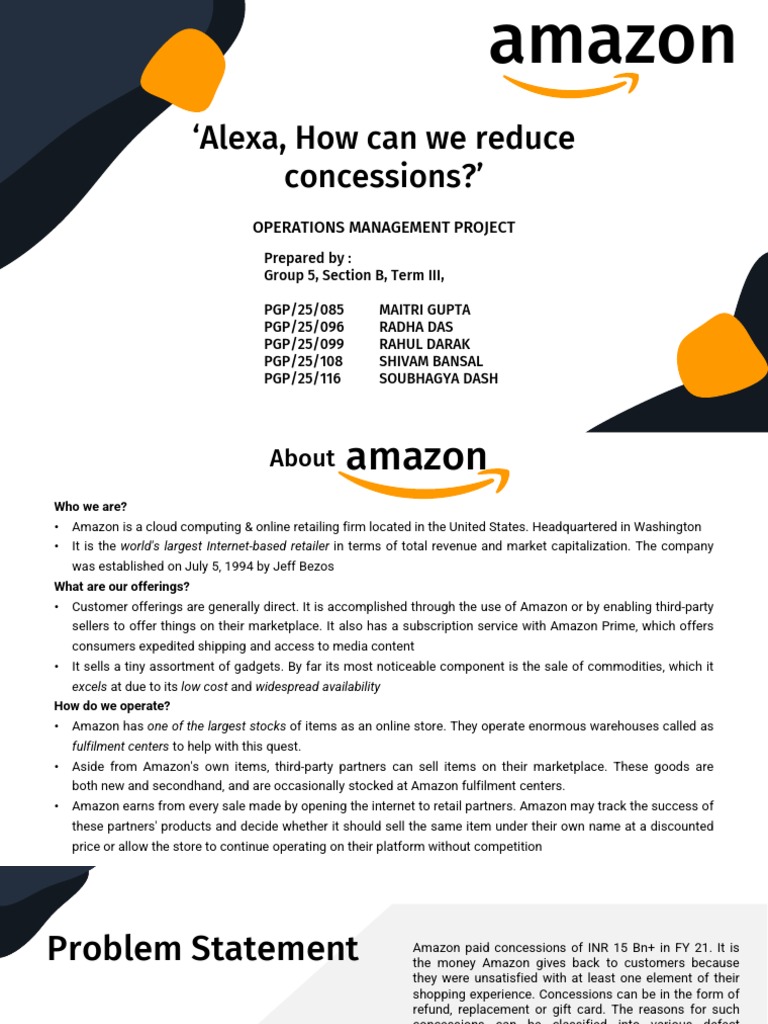 Reducing Amazon's Customer Concessions | PDF | Business | Economies