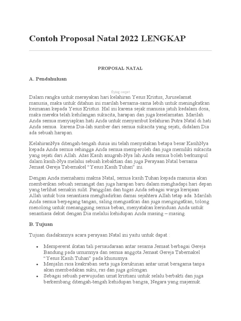 Contoh Proposal Natal 2022 LENGKAP | PDF
