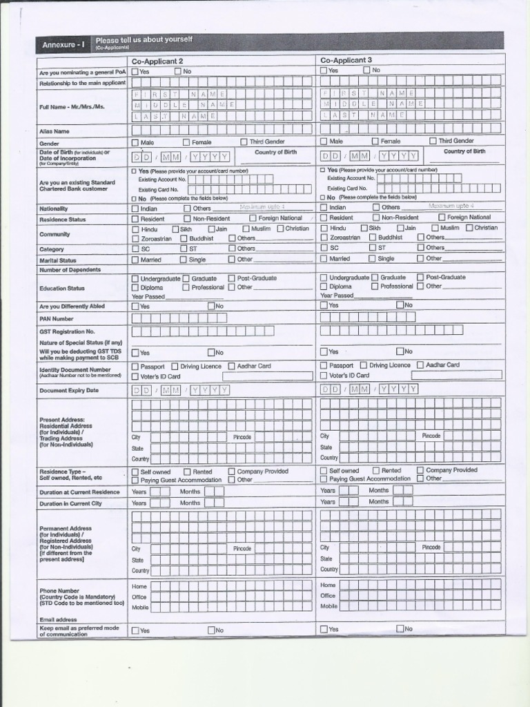 SCB Form | PDF