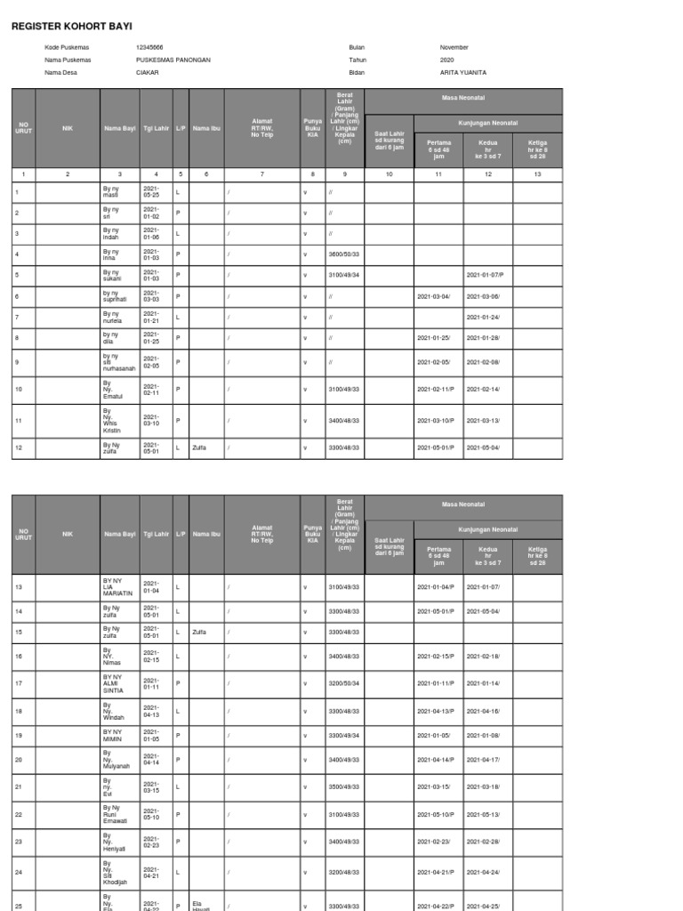 1 Export - PDF Kohort Bayi | PDF