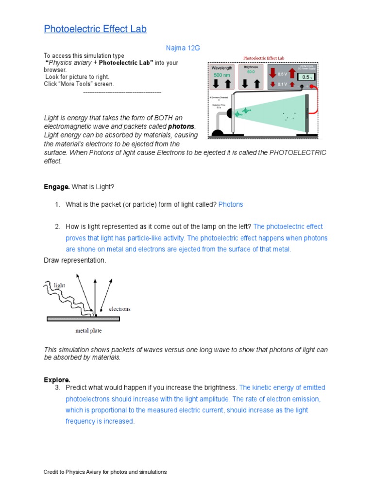 Photoelectric Lab | PDF | Photoelectric Effect | Light