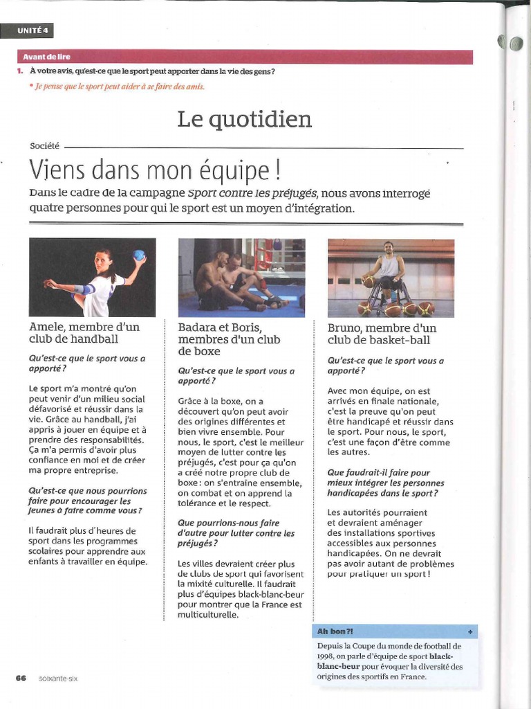 Le Sport Et La Vie Sociale - Le Conditionnel Présent | PDF