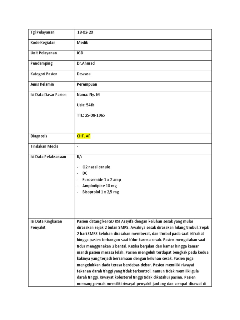 Borang Internsip Igd Adinie | PDF