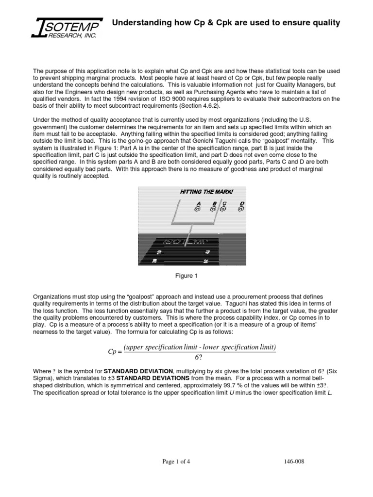 Cp & Cpk: Ensuring Quality Control | PDF | Standard Deviation | Mean