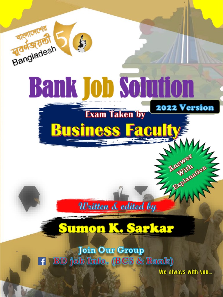 FBS Bank MCQ Job Solution Edition 2022 | PDF | Grammar | Linguistics