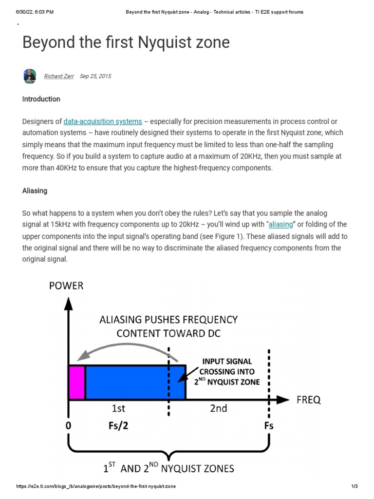 Beyond The First Nyquist Zone - Analog - Technical Articles - TI E2E Support Forums | PDF ...