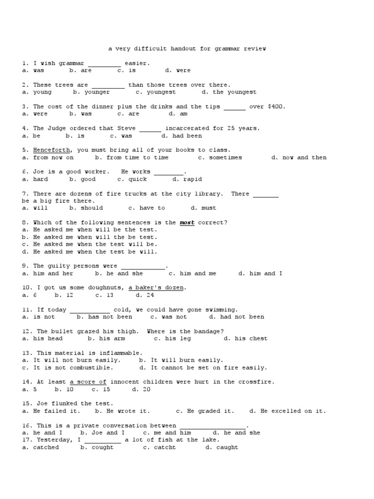 VERY Difficult-English Exercises | PDF | Home & Garden