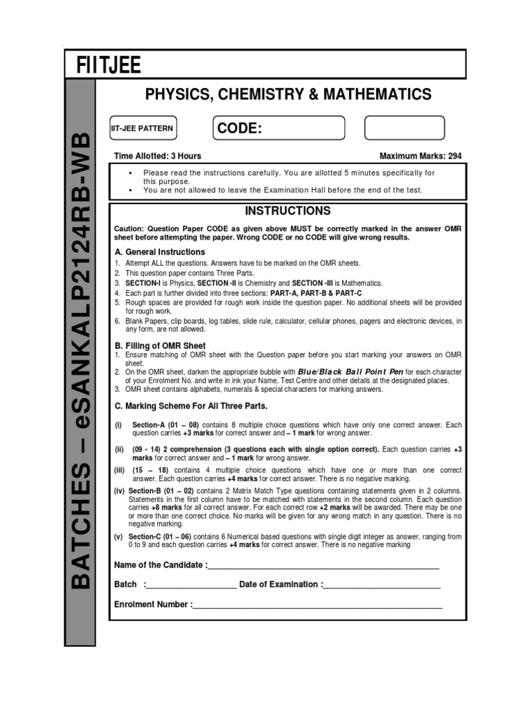 Fiitjee: Physics, Chemistry & Mathematics | PDF | Atomic Nucleus | Circle