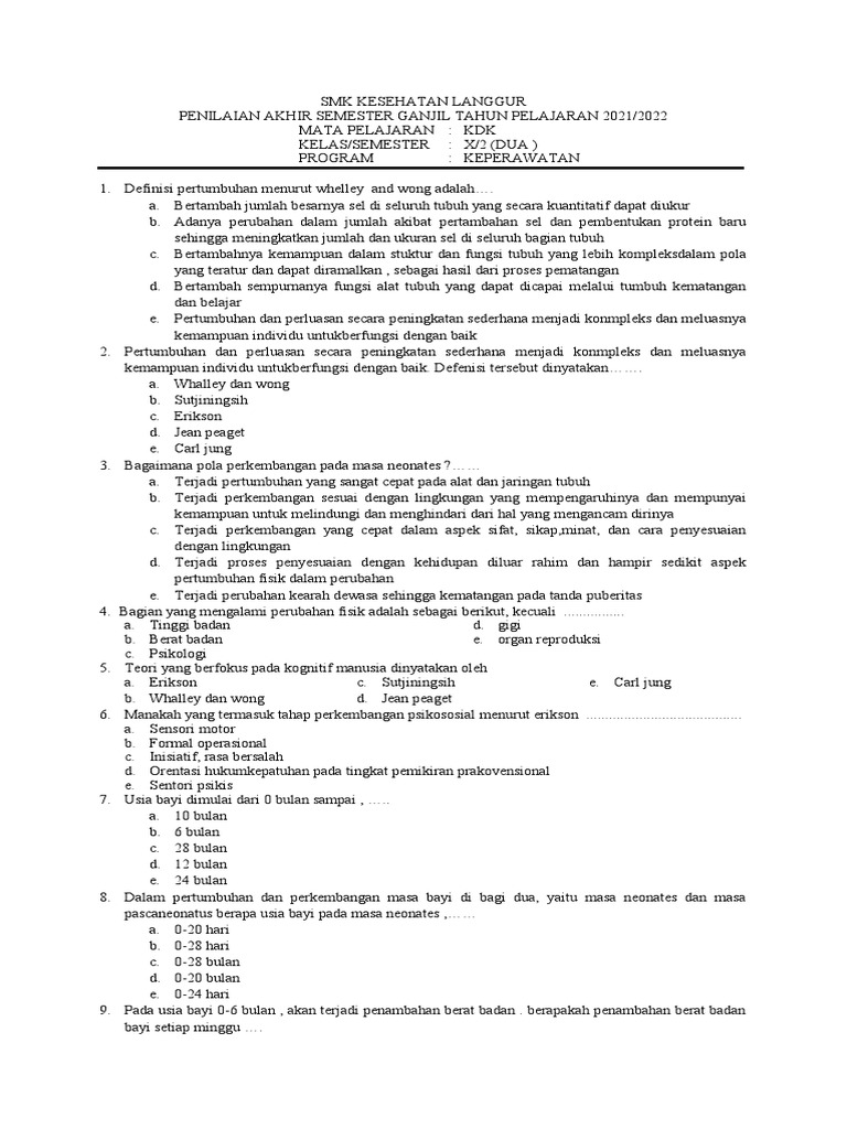 Soal Kdk Semster 2 Pdf