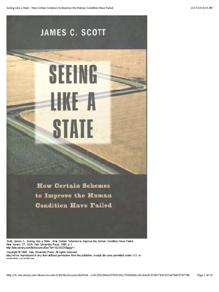AZ4304 Week 2 J C Scott Seeing Like A State Intro | PDF | Copyright ...