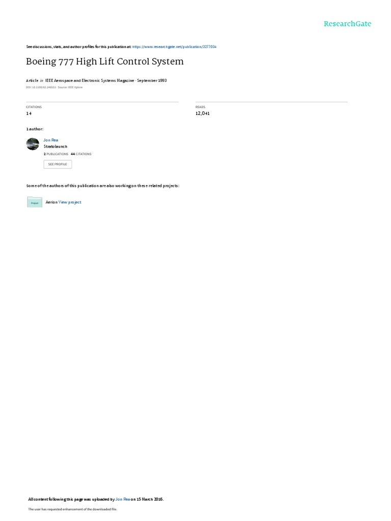 Boeing 777 High Lift Control System: IEEE Aerospace and Electronic ...