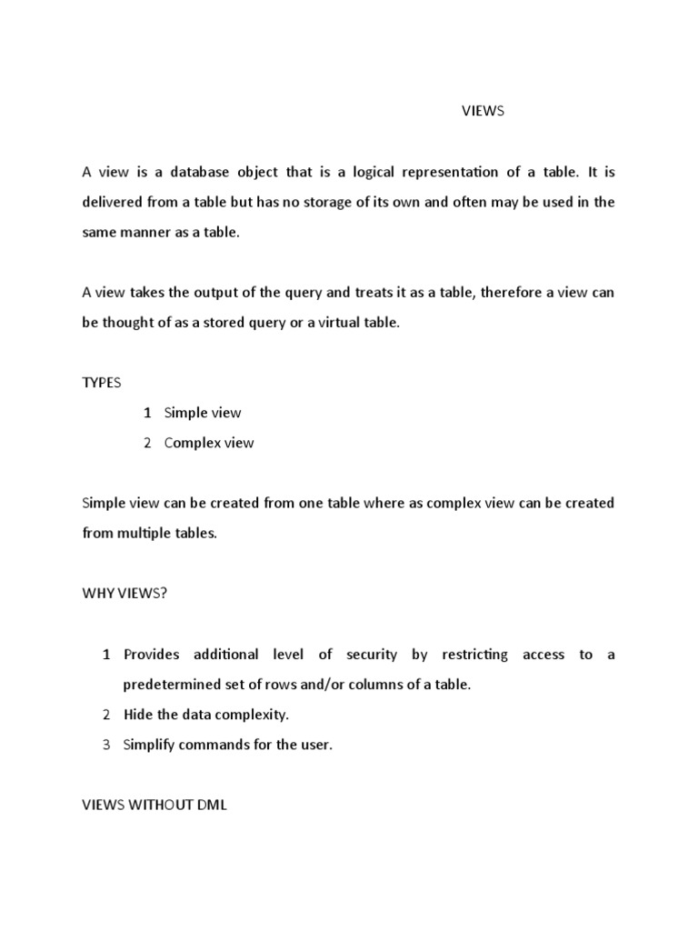 Views | PDF | Relational Database | Table (Database)