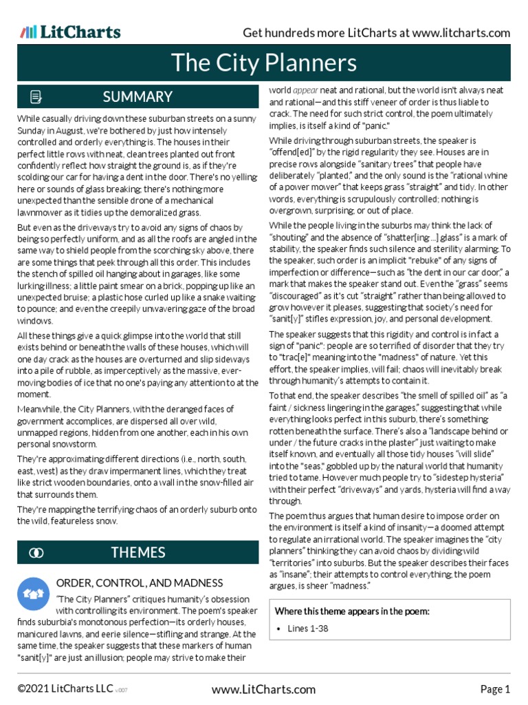 LitCharts The City Planners | PDF
