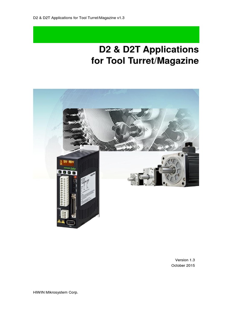 D2 & D2T Applications For Tool Turret & Magazine V1.3 - Manual (En ...